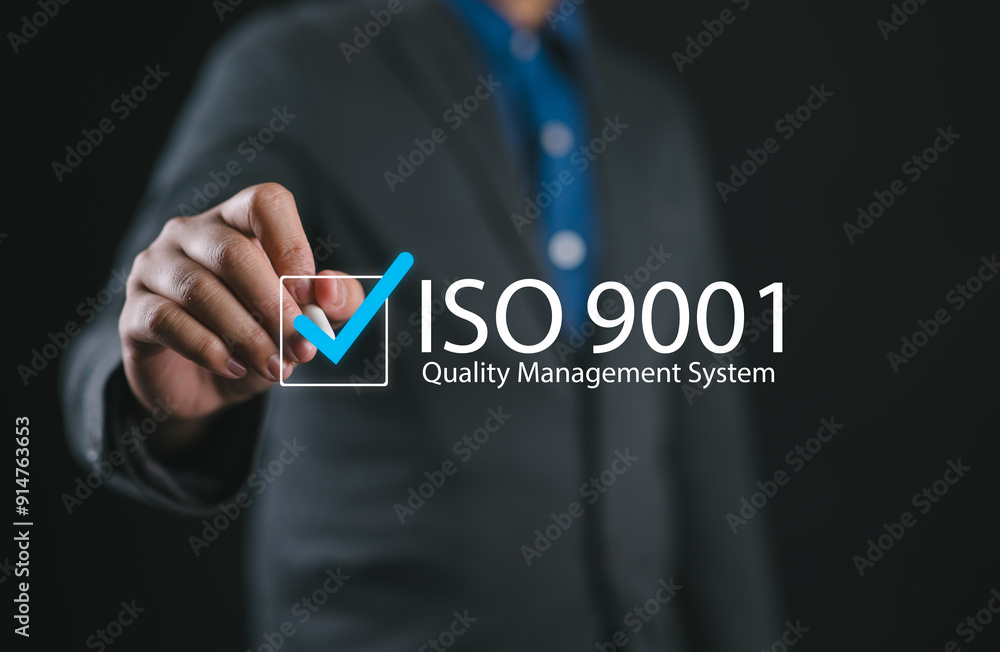 QMS, ISO 9001 Quality Management System concept. Certified and quality ...