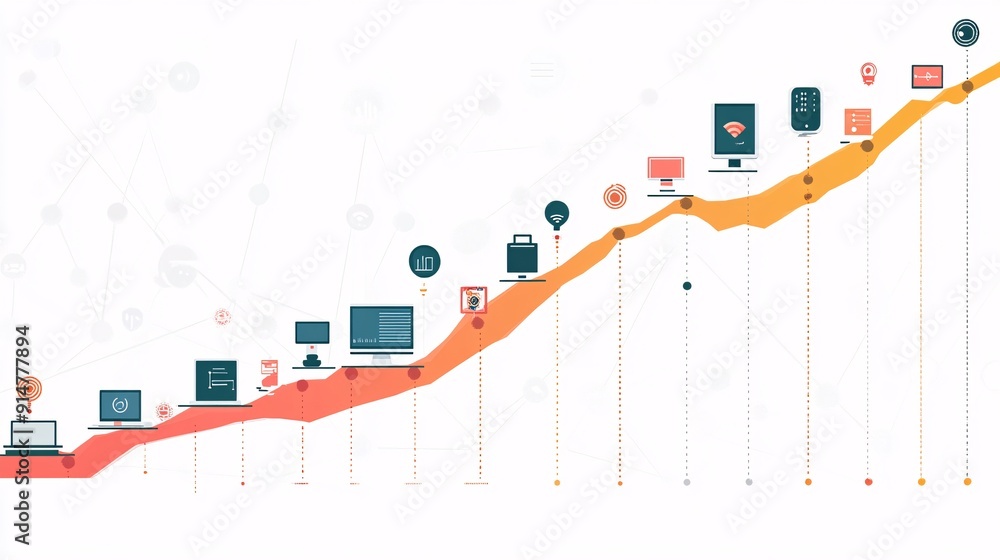 A visual representation of the exponential growth of connected devices ...