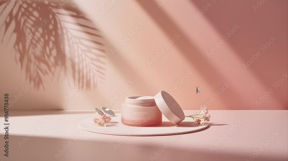 Luxury beauty cream product display background with pink wall. Display ...
