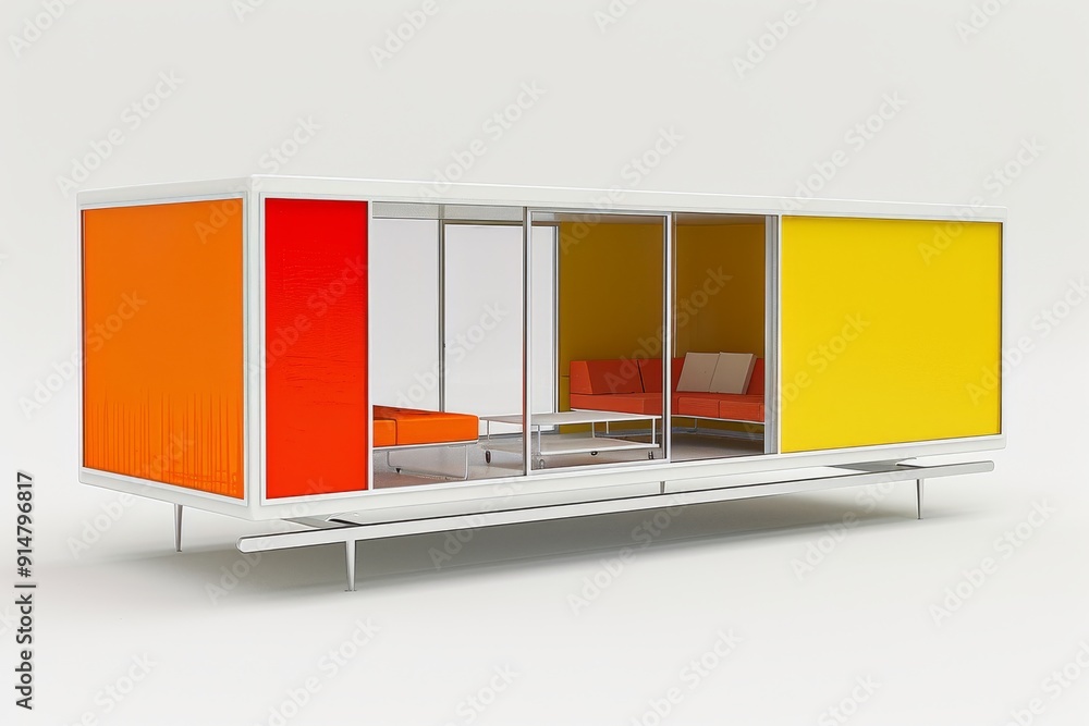 Vibrant modular home with a striking color palette showcasing modern ...