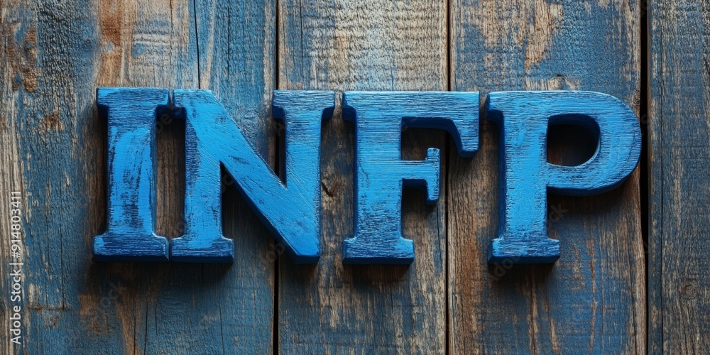 Personality Type INFP in Blue Letters on Wooden Texture Background ...