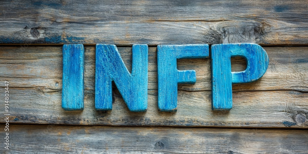 Personality Type INFP in Blue Letters on Wooden Texture Background ...