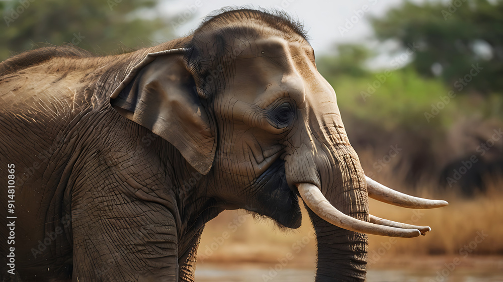 Minimalistic icon of an Indian elephant with a simple background Stock ...
