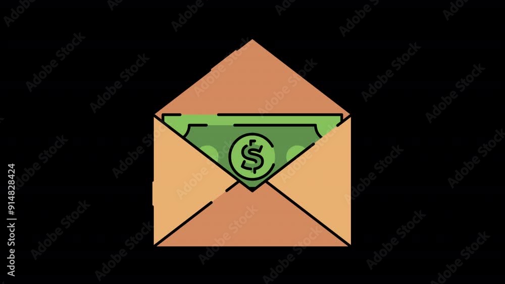 Salary Motion Graphic, Looping Animation with Alpha Channel Transparent ...