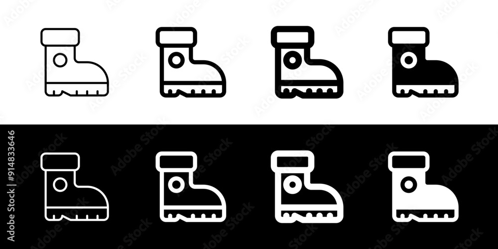Editable boots vector icon. Outdoor, industry, gardening, heavy duty ...