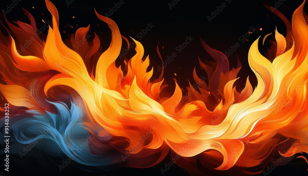 Fire, smoke, wind, swirling in light and smoke patterns, pattern ...
