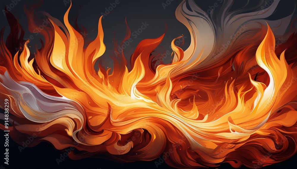 Fire, smoke, wind, swirling in light and smoke patterns, pattern ...