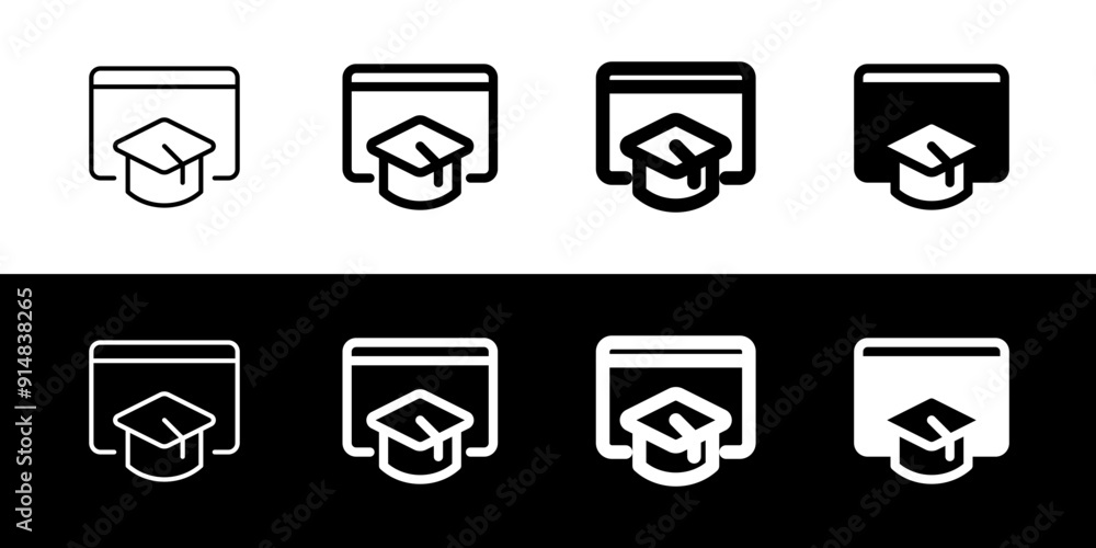 Editable online education, degree, and course vector icon. Online ...