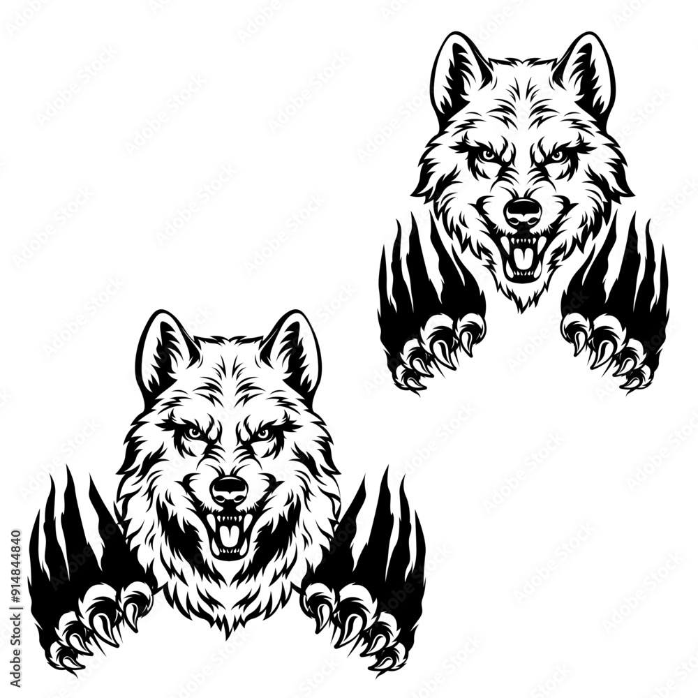 Angry Wolf with Claws | Angry Wolf | Wolves | Sharp Claws | Wolf Claws ...