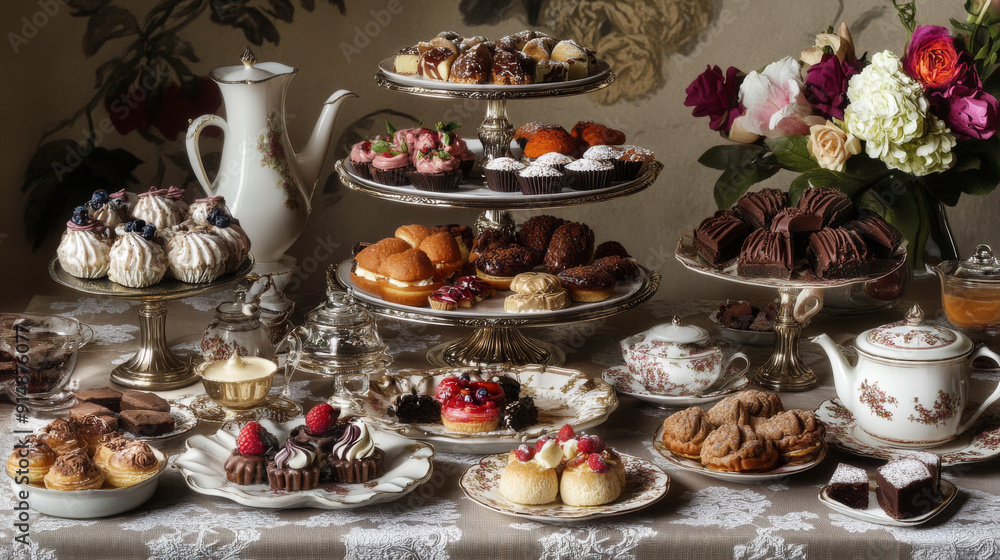 Depict the pleasure of indulgent treats like chocolates, pastries, or ...