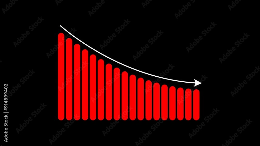Graph Going down. Decline Failure Decreasing Bar Graph, Business loss ...