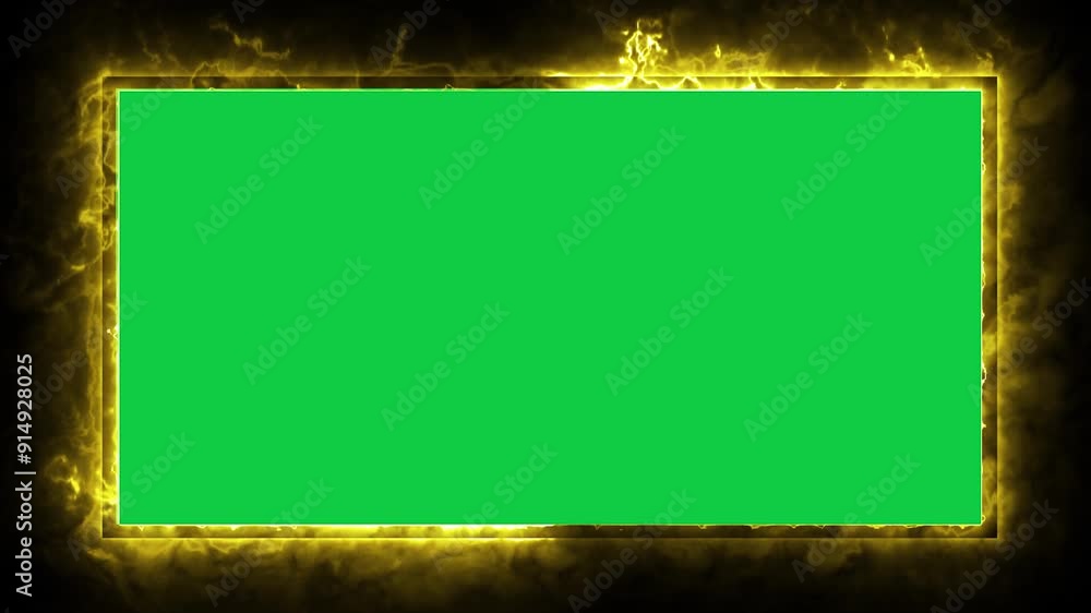 neon border frame, golden glowing border, rectangle, square, frame ...