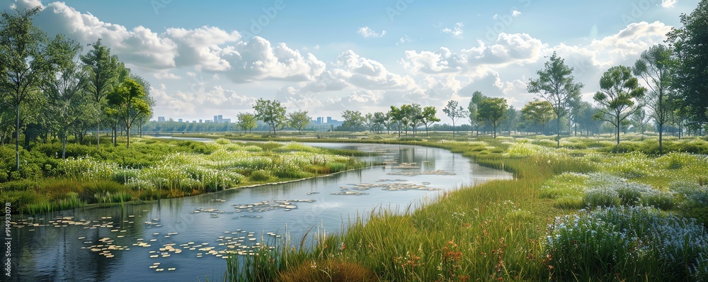 Reclaimed mining site transformed into a thriving wetland biome ...