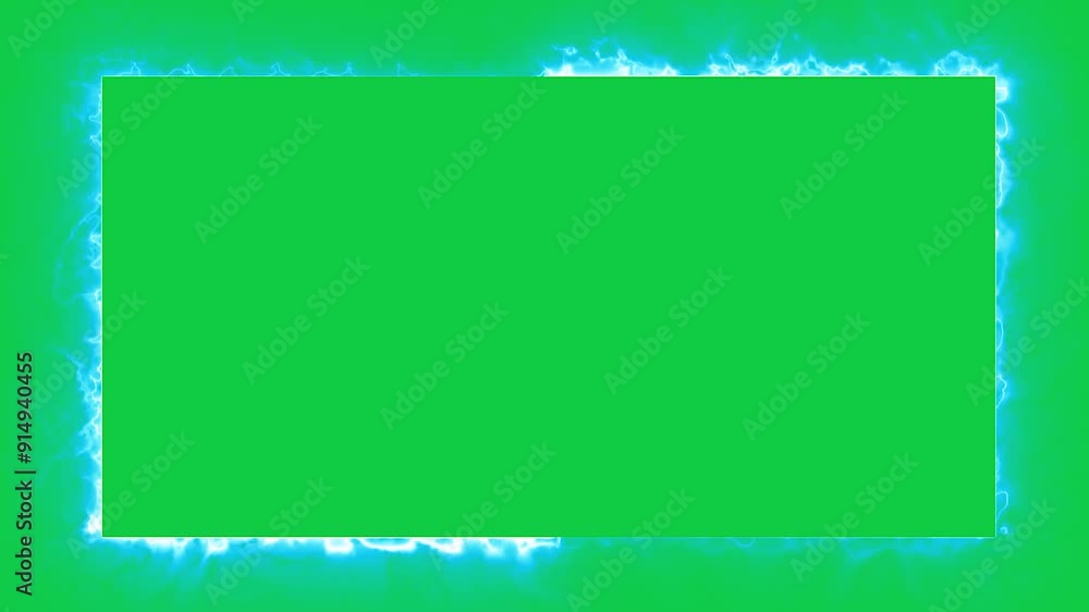 neon border frame, blue glowing border, rectangle, square, frame, black ...