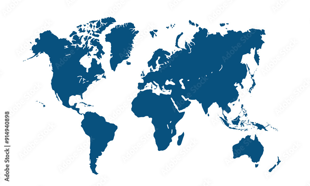 Map of the world with individual modern colorful for website layouts ...
