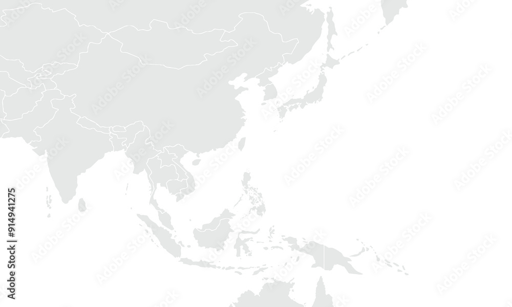 Asia map Grayscale,isolated on white background for website layouts ...