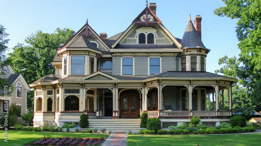 Describe the timeless appeal of a Victorian house exterior. Write about ...