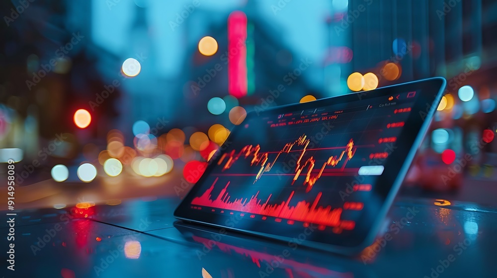 A high-definition close-up of a stock market heatmap displayed on a ...