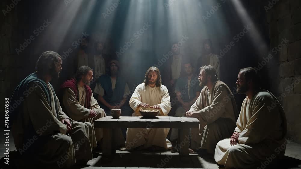 The supper of Jesus Christ with His disciples, christian background ...