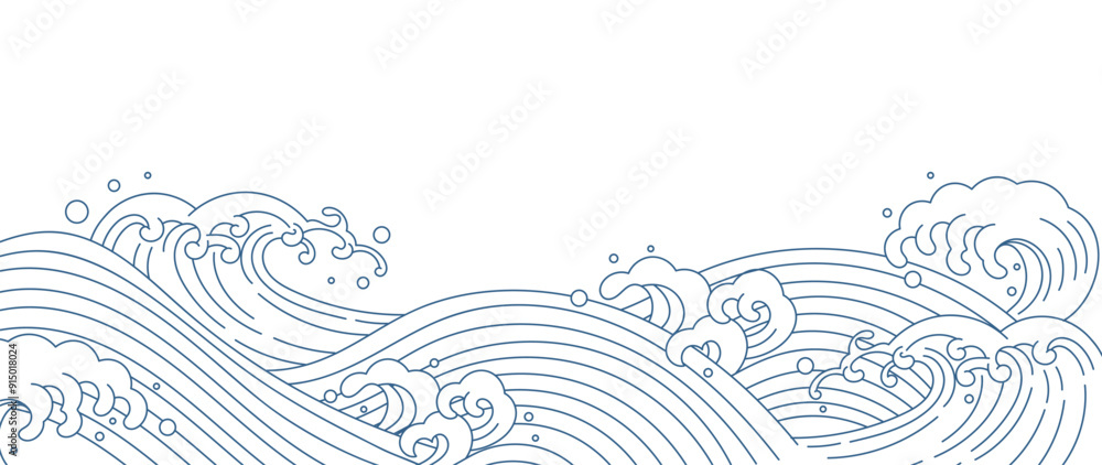 Japanese Finger Waves Drawing