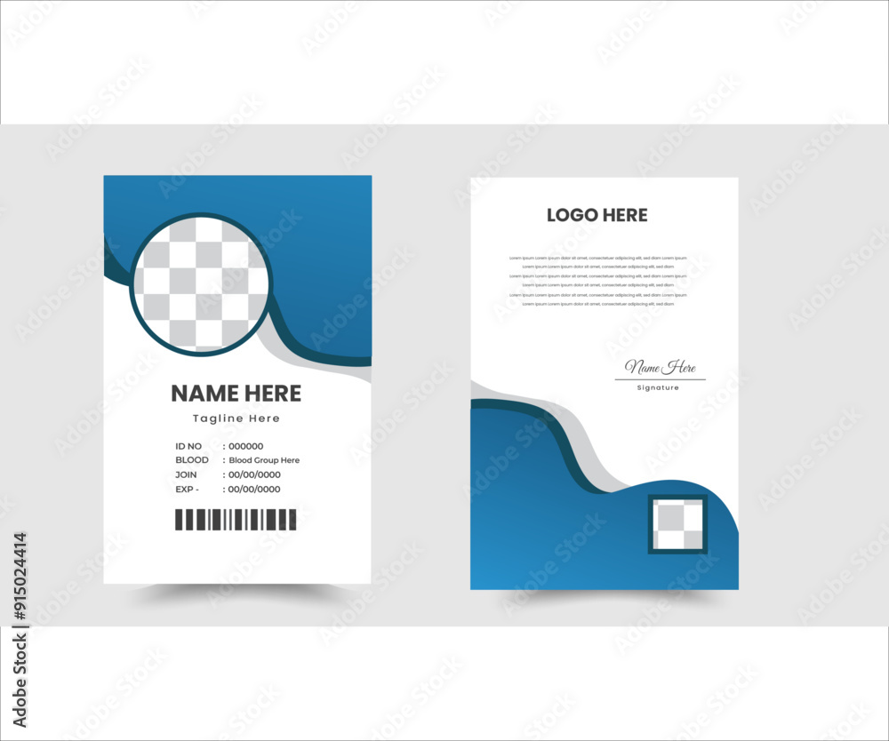ID Card template Layout is simple Clean Design. Modern and creative ...
