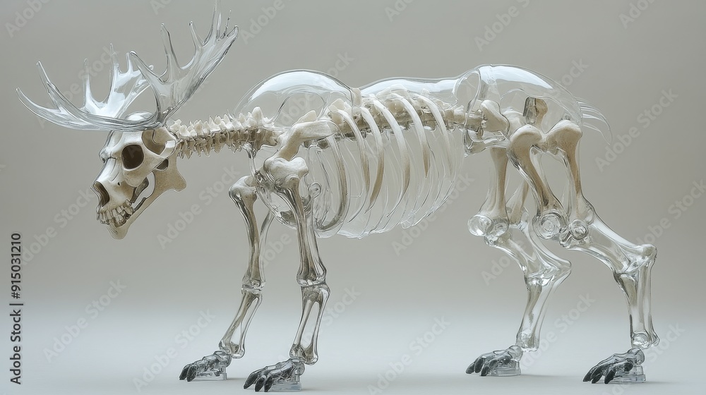A clay material sculpture of a random animal with a clear acrylic body ...