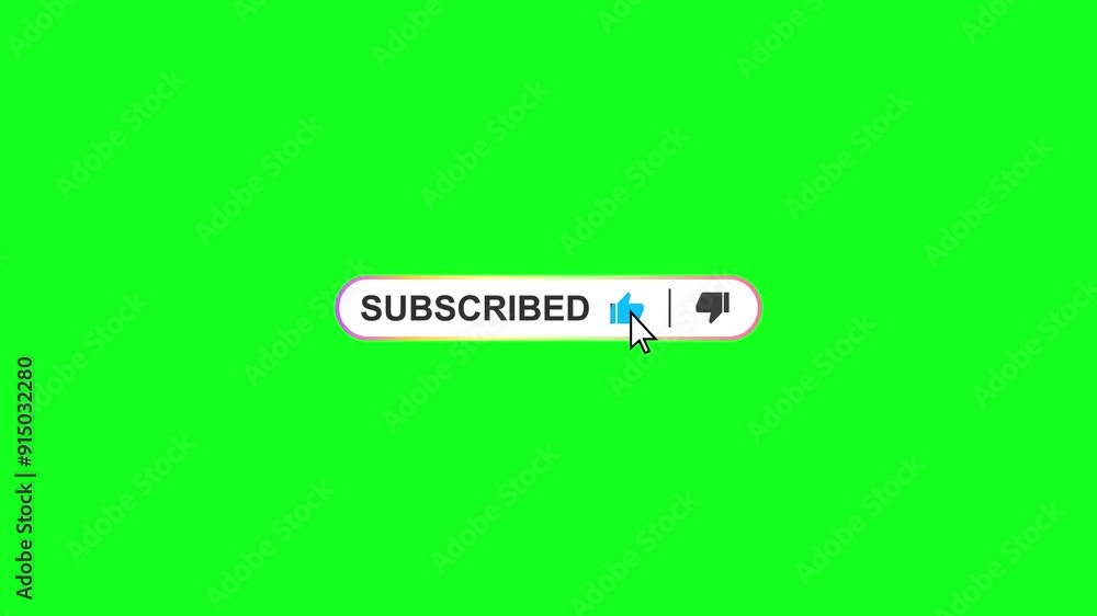 Subscribe button on a green screen. Stylish subscribe button animation ...