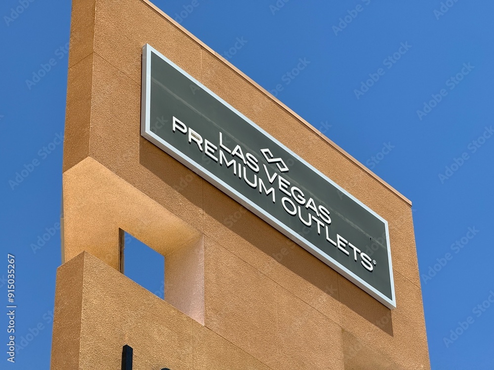 Las Vegas,Nevada,USA-June 17th 2024: Las Vegas Premium Outlets logo sign Stock Photo | Adobe Stock