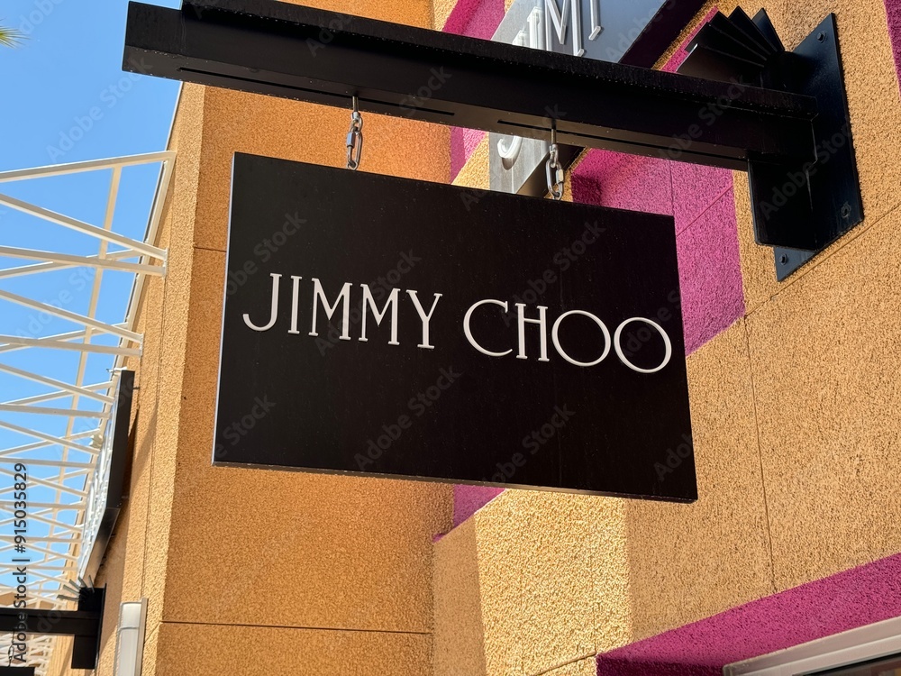 Las Vegas,Nevada,USA-June 17th 2024: Jimmy Choo store sign brand logo ...