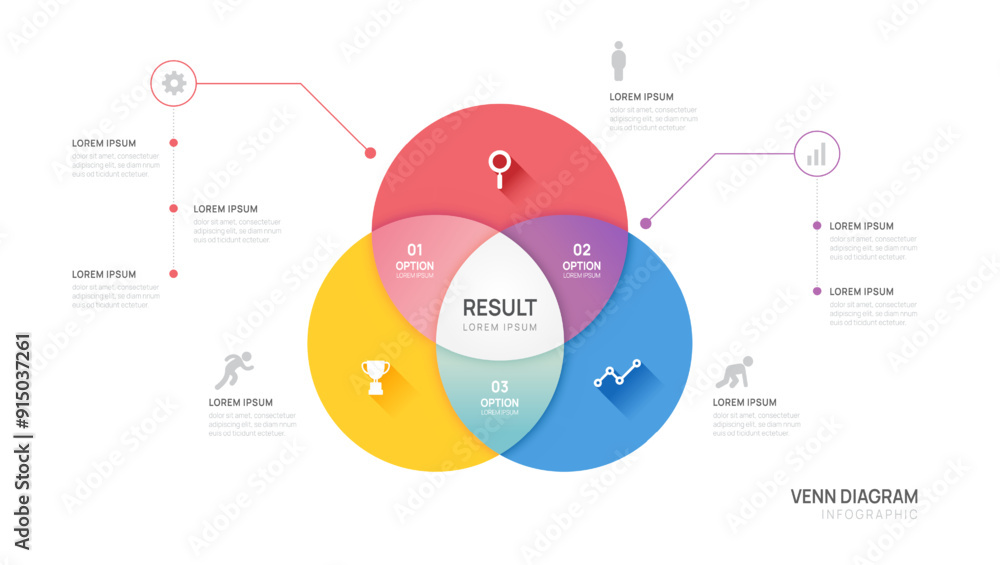 Infographic Venn diagram chart template for business start up ...