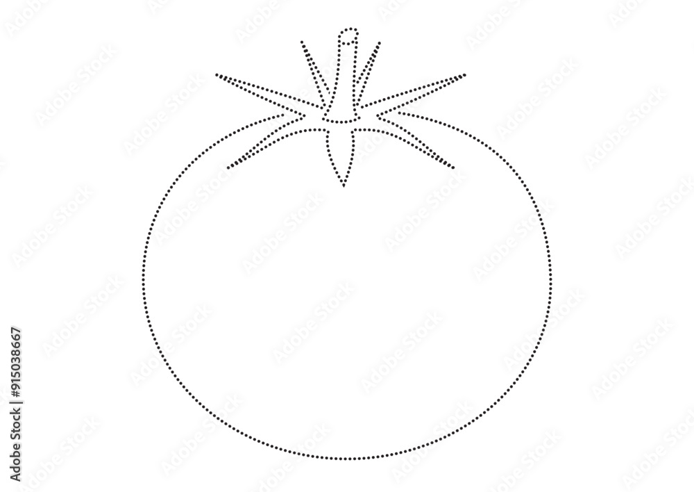 Black and white dotted tomato ideal for various activities vector flat ...