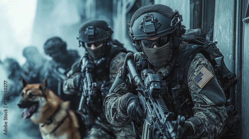 Special Weapons and Tactics (SWAT) Team and K9 Unit Strategically ...