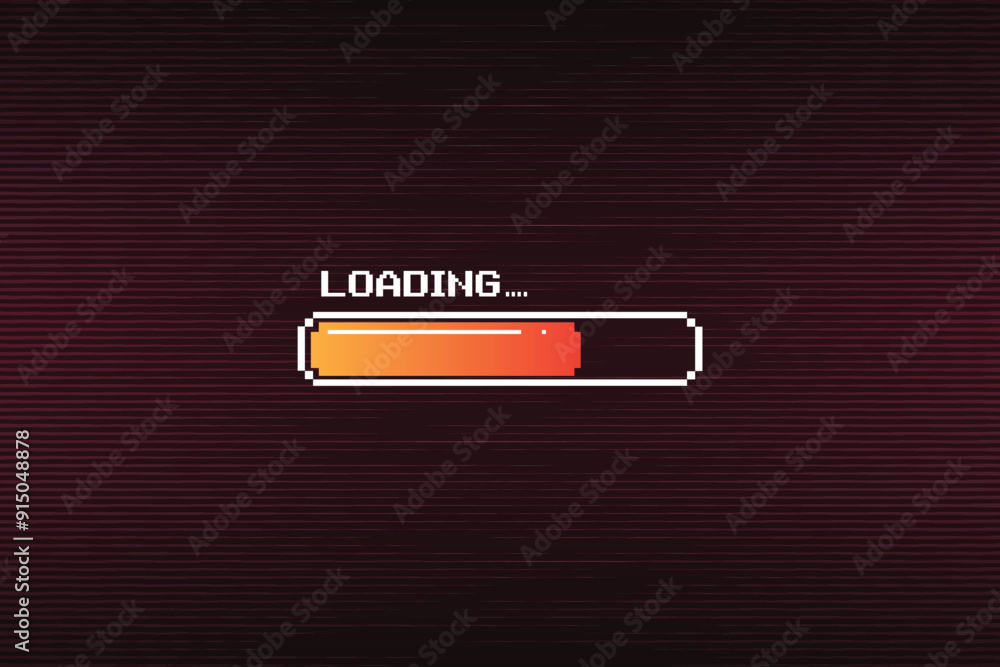LOADING bar .pixel art .8 bit. retro game. for game assets in vector ...