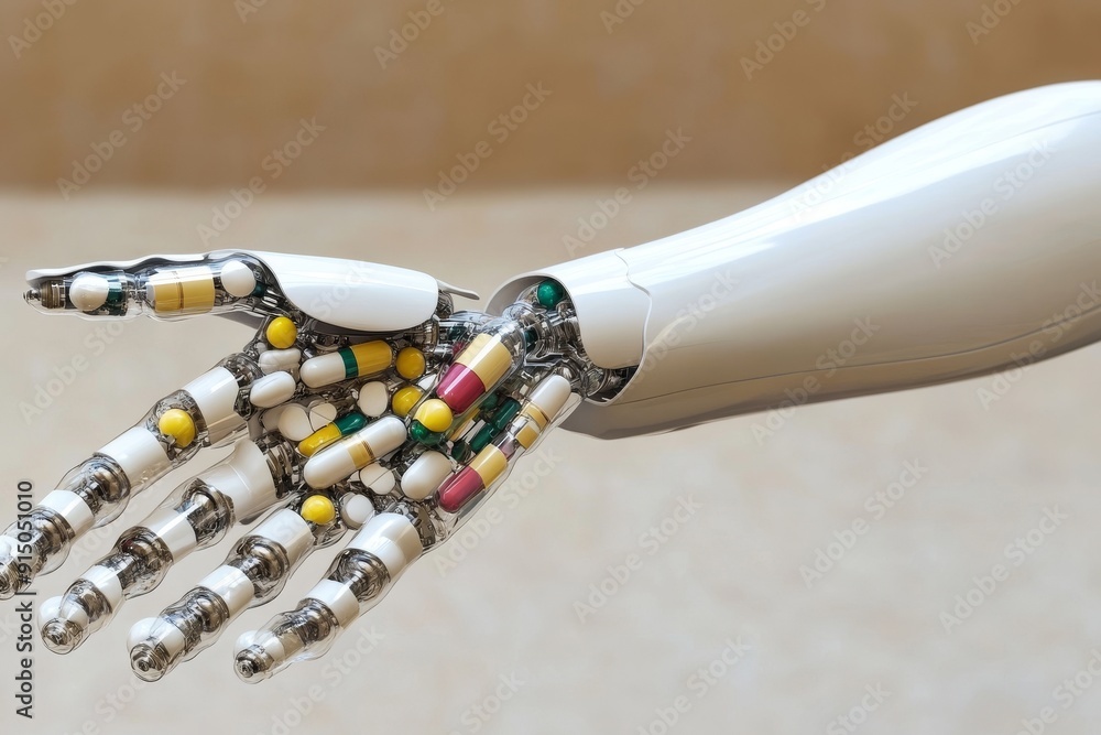 Robotic hand reaching towards the camera depicting the growing ...