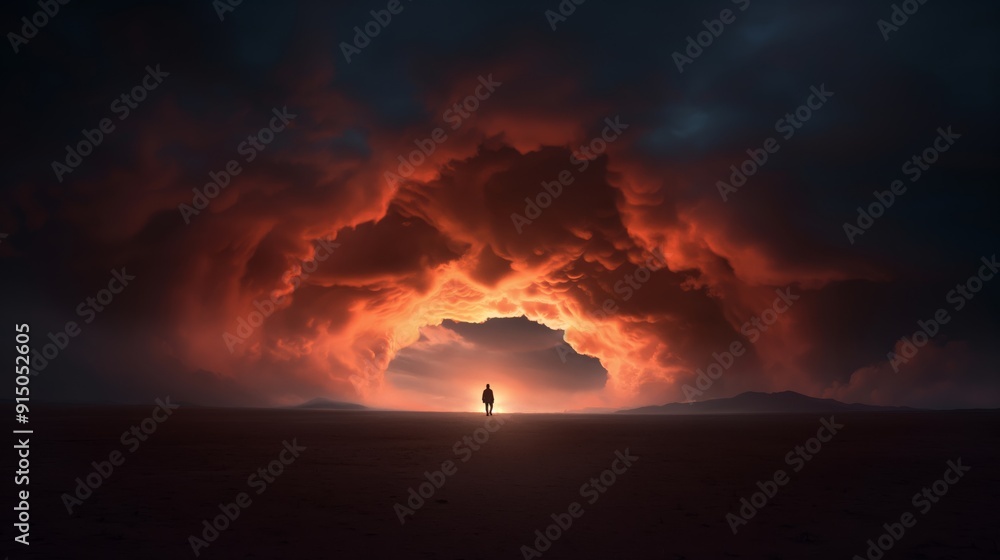 Human soul Facing Mysterious Swirling Cloud, Symbolizing Spiritual ...
