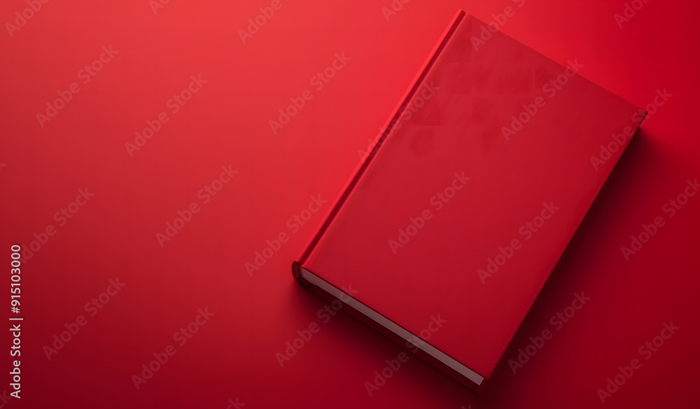 Solid red book on a red background. isolated on a solid red background ...