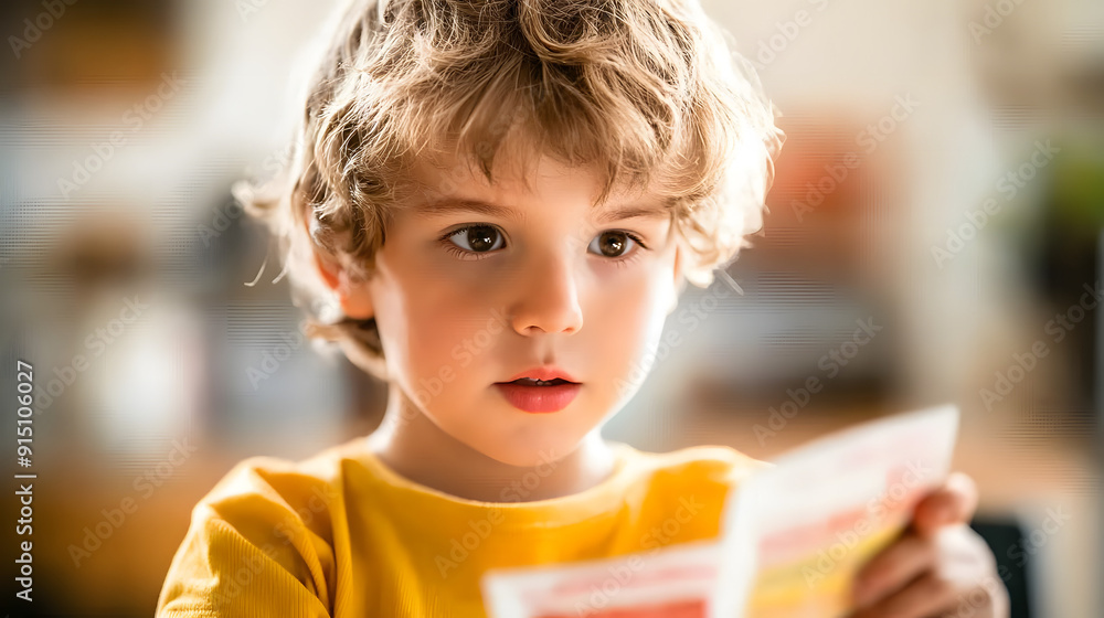 Child with Concerned Expression Points to Red-Tinged Face, Highlighting ...