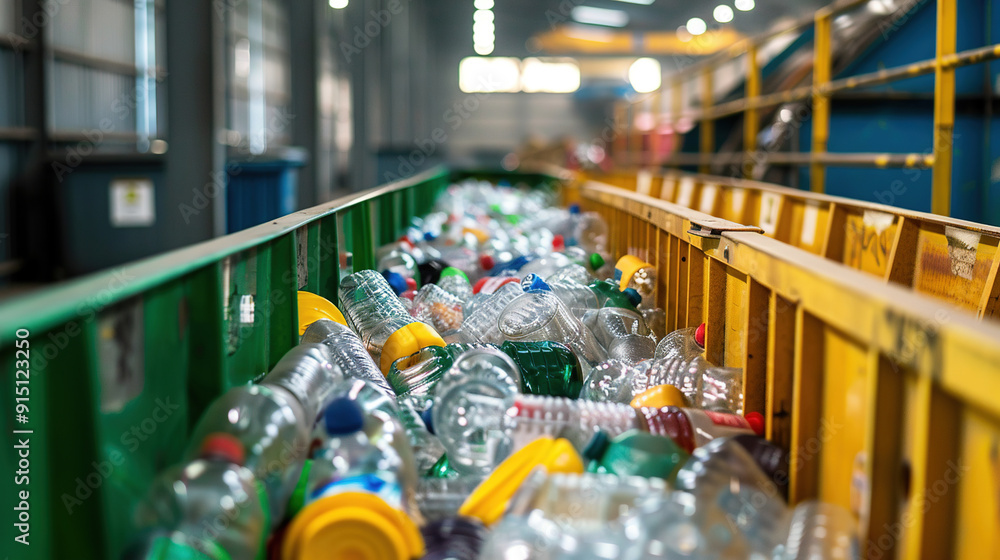 A recycling center, emphasizing the organized process of transforming ...