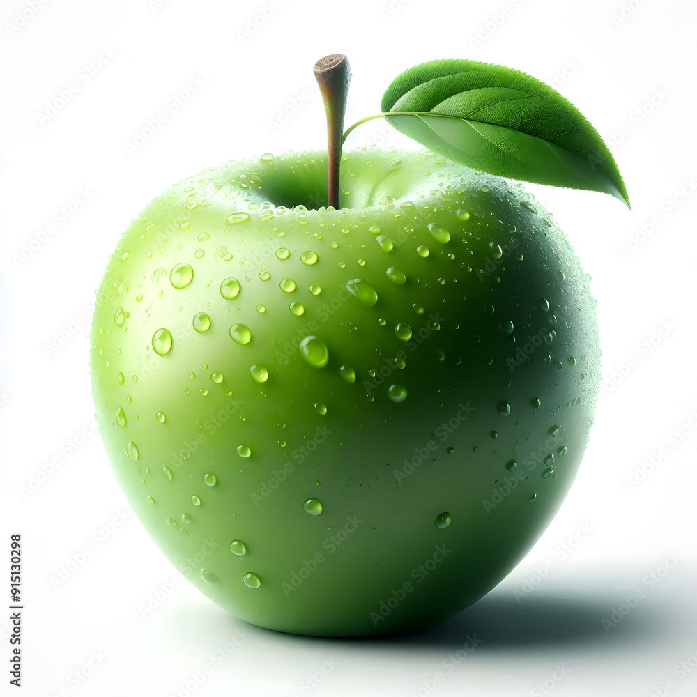 Fresh Green Apple on Isolated White Background | A fresh green apple ...