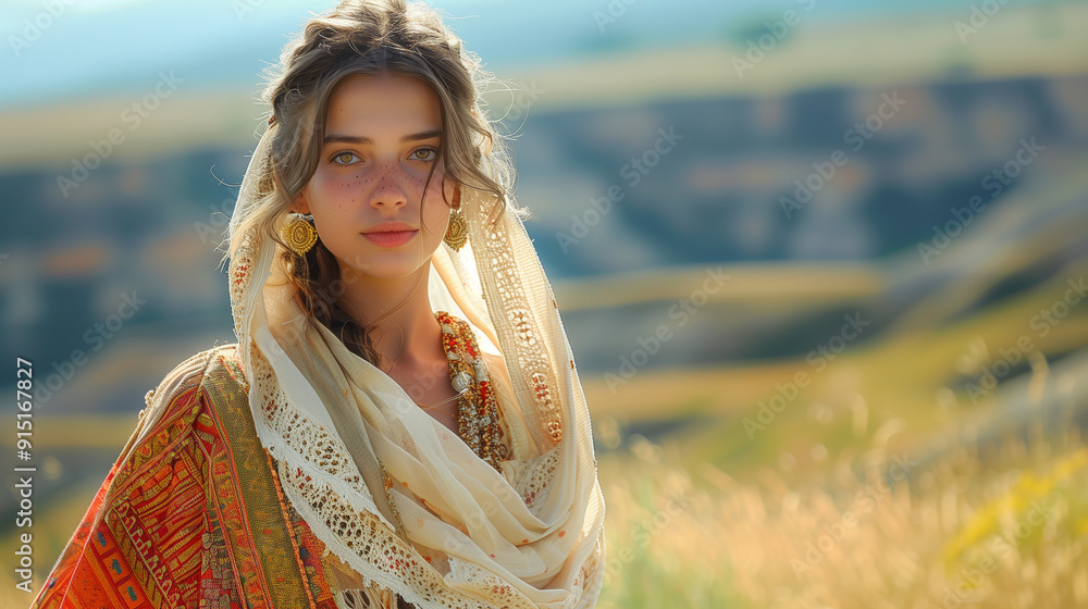 Portrait of Kosovars Beautiful Bride Wearing Traditional Dress ...