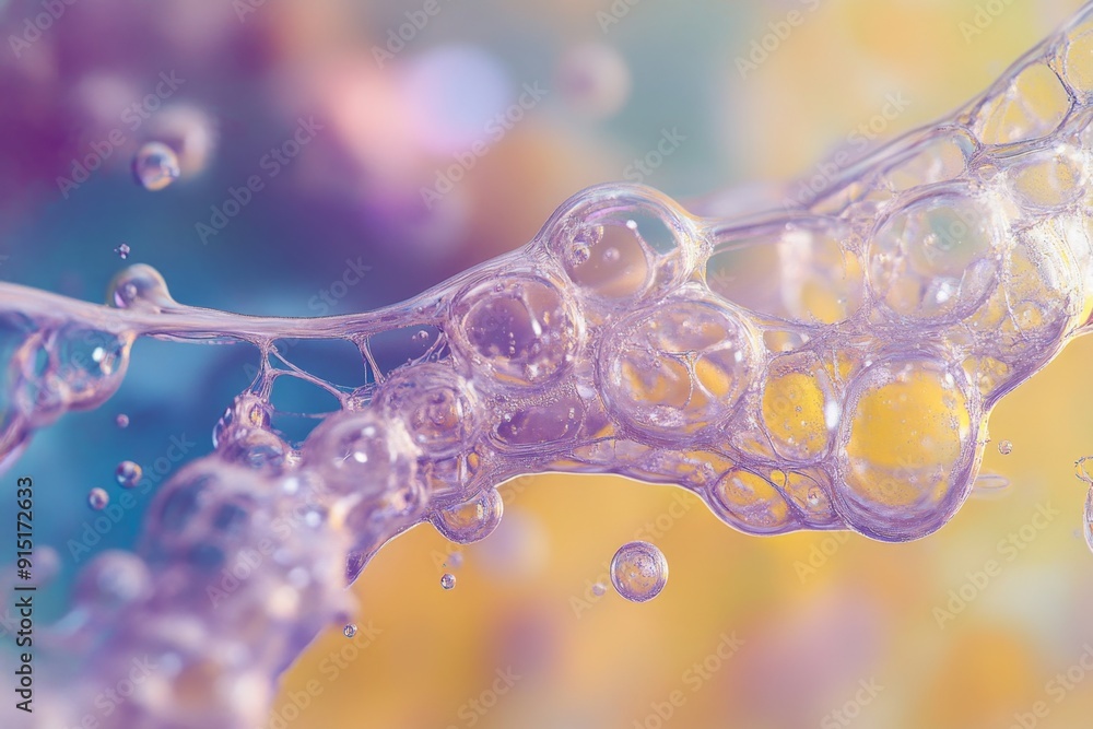 Macro shot of block copolymer in an aqueous solution, illustrating ...