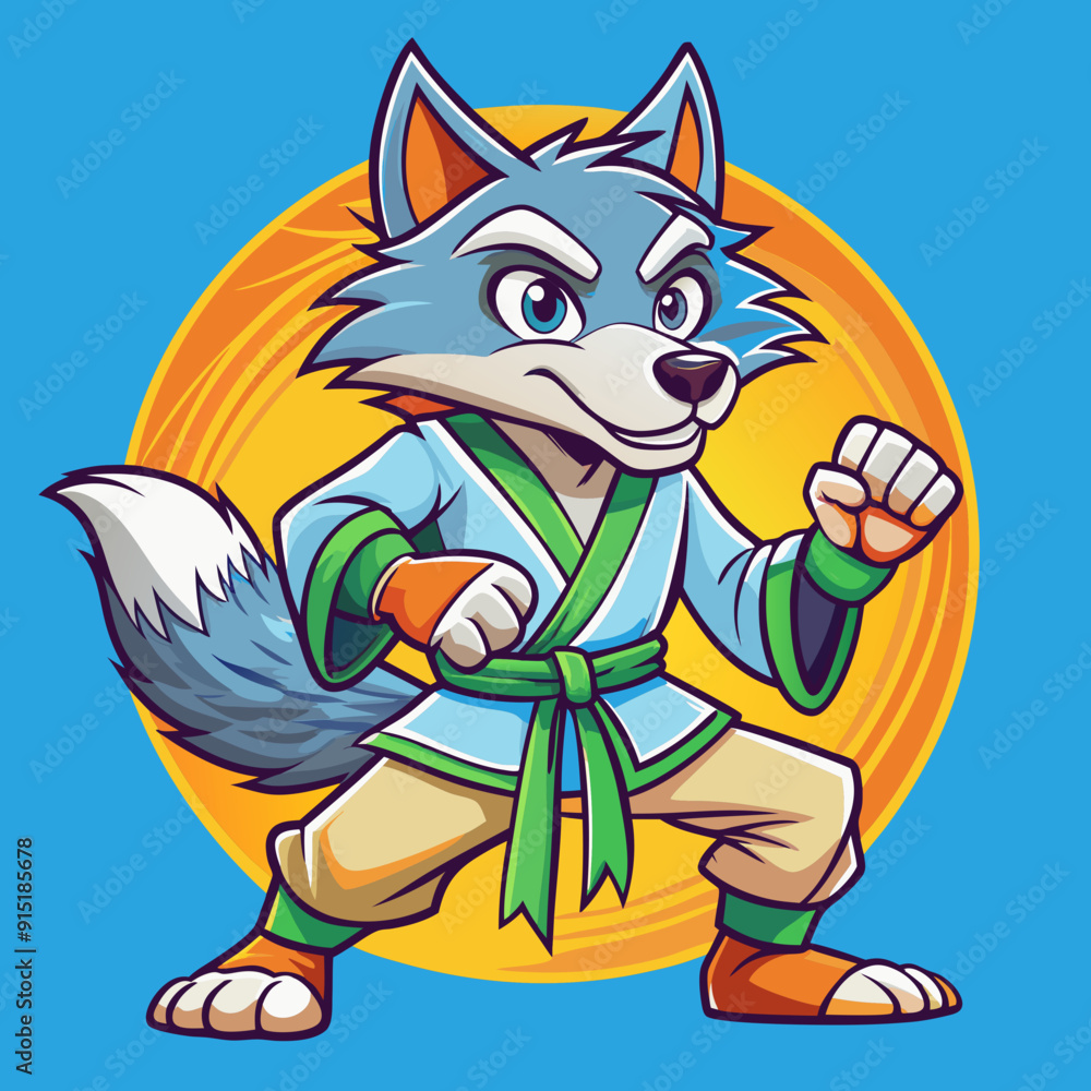 wolf fight karate logo combat sport judo sambo Stock Vector | Adobe Stock