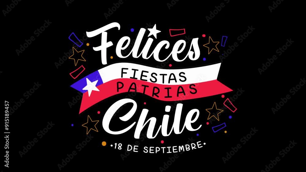 Set of Fiestas Patrias Chile Lettering Celebration letters and chilean ...