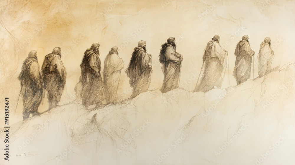 Biblical Illustration of Judges: War Against Benjamin, Few Surviving ...