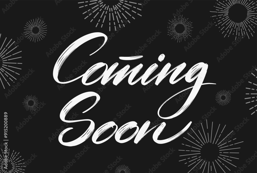 Coming soon text calligraphy inscription with smooth lines. the ...