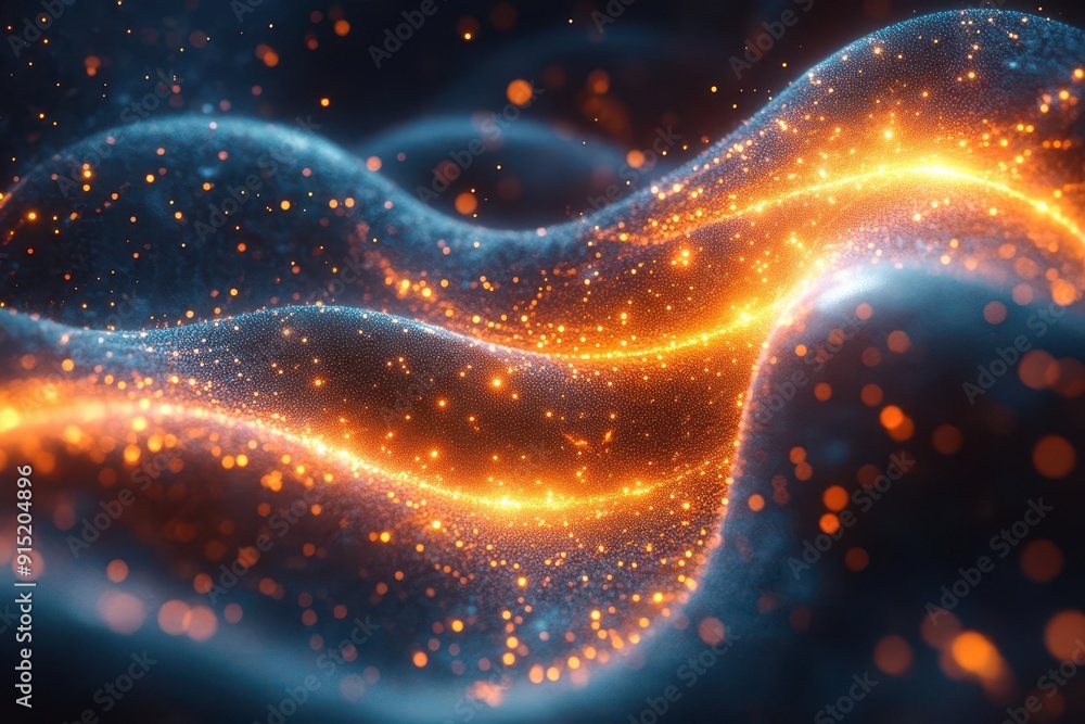 abstract music visualization flowing dnalike structures interconnected ...