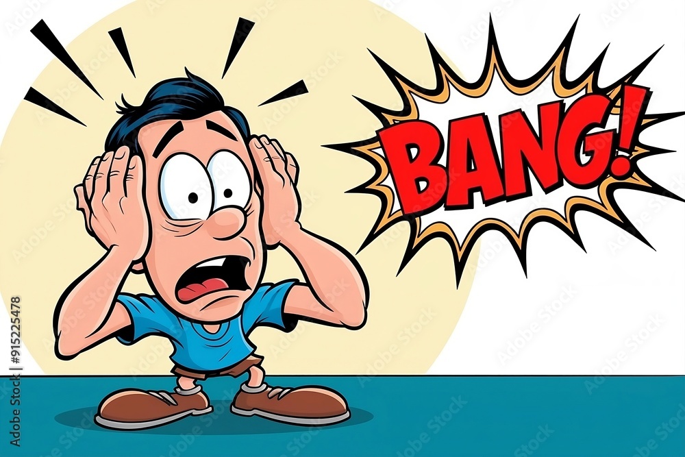 A Cartoon Character's BANG of Fear. cartoon character of an adult man ...