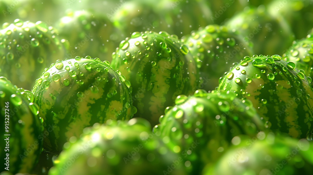 A dynamic and vibrant image showing a multitude of watermelons, all ...