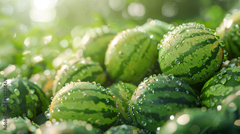 A dynamic and vibrant image showing a multitude of watermelons, all ...