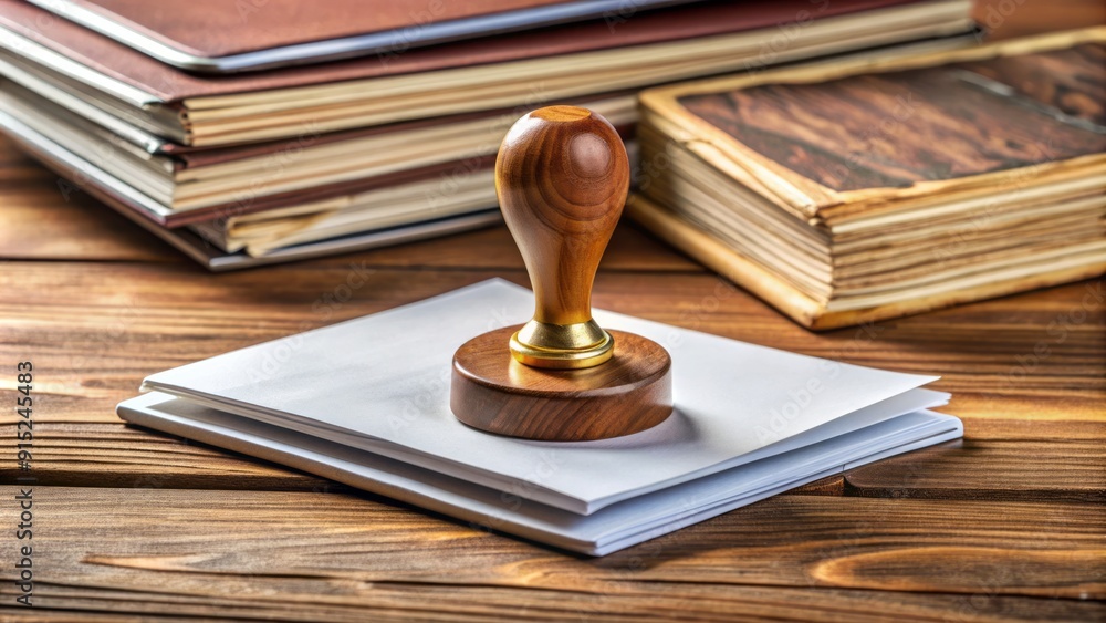 Official rubber stamp with notary public emblem and signature on a ...